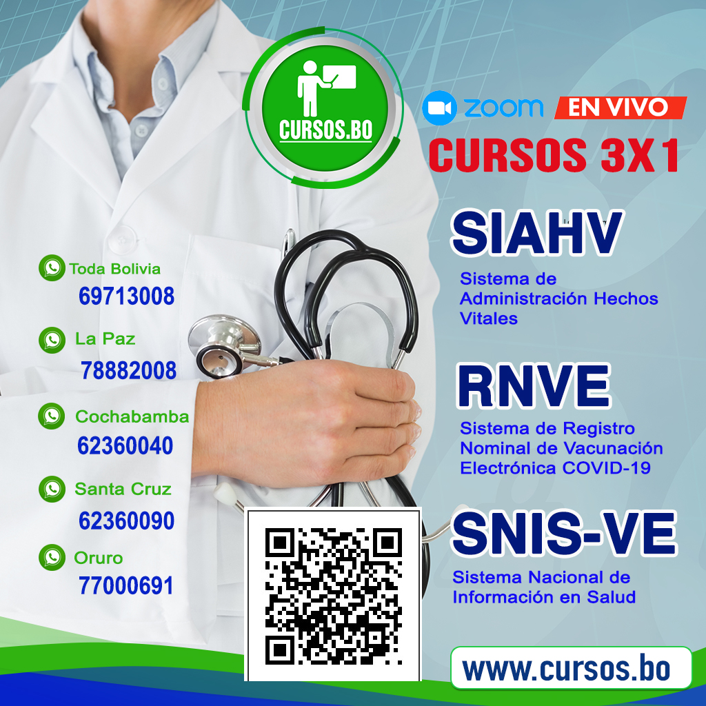 3 Cursos Manejo software de SALUD SIAHV RNVE SNIS VE(mediante ZOOM EN VIVO)